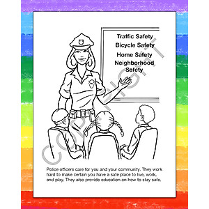 ZOCO - Police & Law Enforcement Educational Coloring Books (25 Bulk Pack, Without Crayons) - Bulk Giveaways for Kids