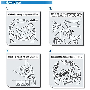 Golf Club Organizers 14pcs 1set Clip Power Holder to Protect Iron Putter on Bag by i & Plus