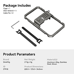SmallRig Universal Smartphone Video Rig for iPhone 16 15 14 for Samsung, Filmmaking Vlogging Rig Aluminium Alloy Phone Video Cage Grip with Cold Shoe Mount for Videomaker Videographer