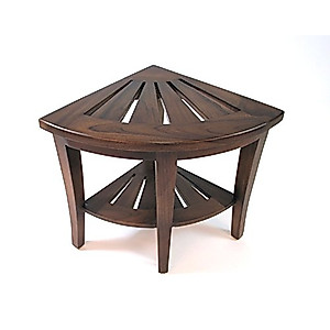 Redmon For Kids Genuine Teak Corner Shower Bench, Wood Grain Teak