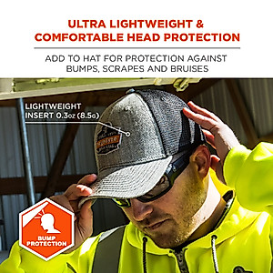 Ergodyne Skullerz 8944 Universal Bump Cap Soft Foam Insert, Protective Hat Liner Inserts, Black