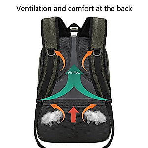 Large Backpack, Extra Durable Travel Laptop Backpack, Laptop Backpack Purse for Women, Business Travel Laptops Backpack with Usb Charging Port for Women, TSA Anti Theft College Computer Bag, Green