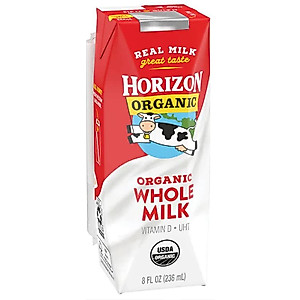 Organic Shelf Stable Whole Milk Boxes, Horizon Whole Milk Single Serve, 8.0 Fl oz (Pack of 6) Every Order is Elegantly Packaged in a Signature BETRULIGHT Branded Box!