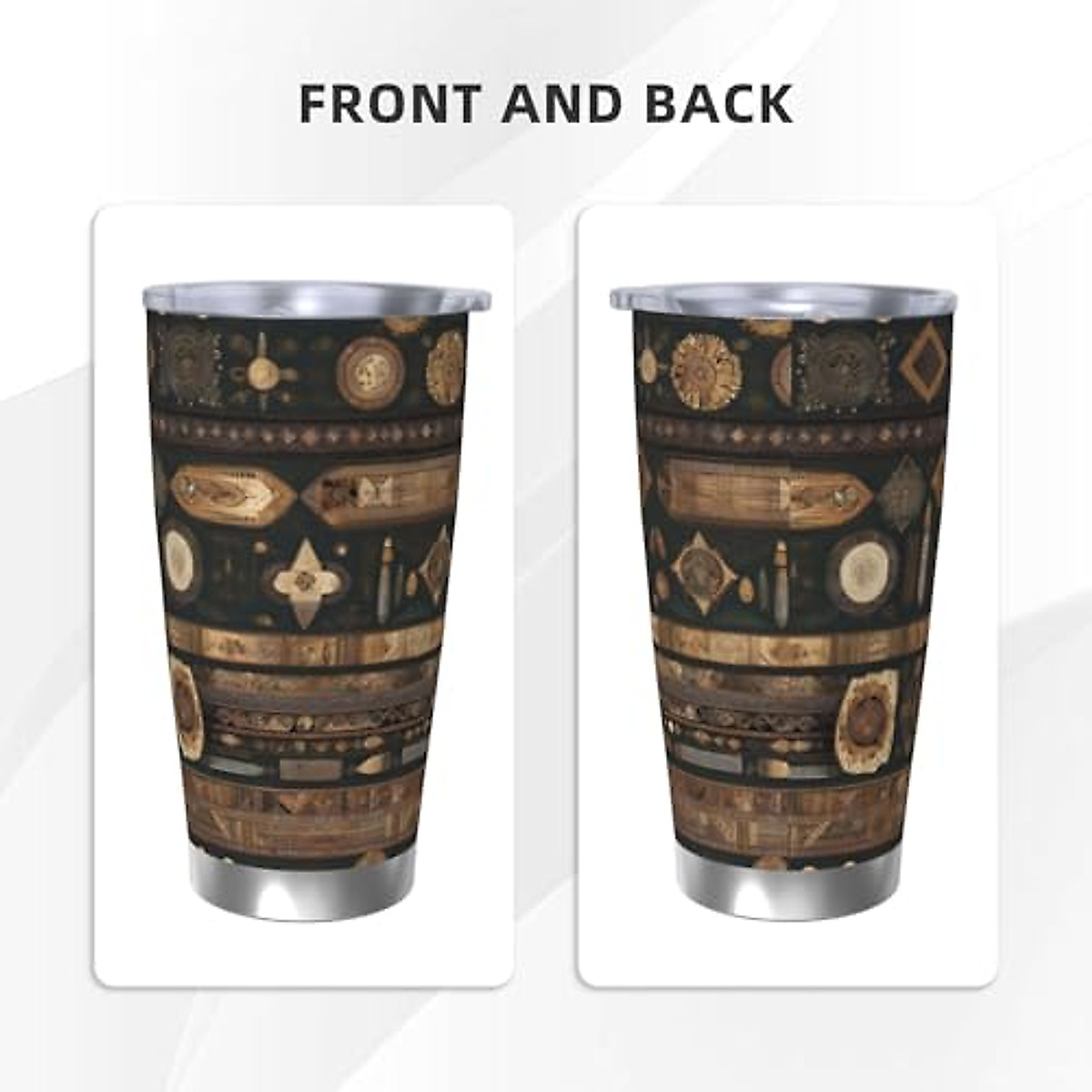 WXZYFP Car cup (single silver rim), can use a straw or drink directly, easy to use.Bohemian style