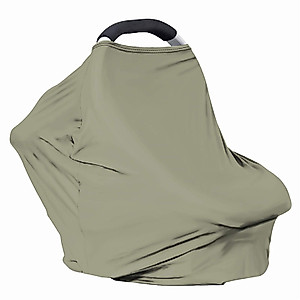 JOAIFO Solid Color Car Seat Nursing Breastfeeding Cover, Multi Use Cover Cozy Carseat Canopy Cover, Infant Babies Stroller Cover,Ultra Soft Stretchy Nurse Gifts Moss Green Breastfeeding Cover