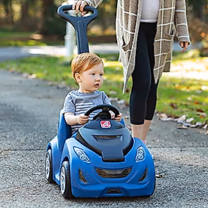 Step2 Push Around Buggy GT for Kids, Push Car with Seat Belt and Horn, Toddlers Ages 1.5 – 3 Years Old, Max Weight 50 lbs., Easy Storage, Ideal Stroller Substitute, Blue