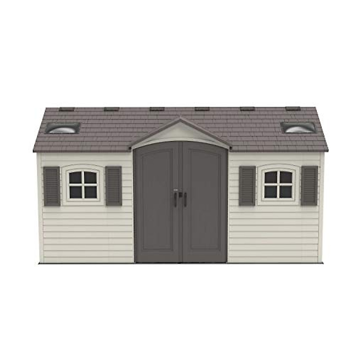 Lifetime 60079 Outdoor Storage Dual Entry Shed, 15 x 8 ft, Desert Sand