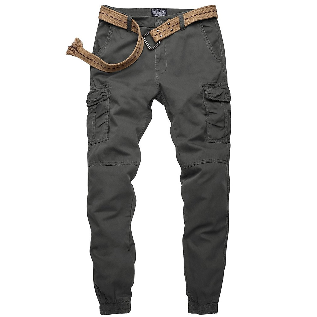 Match Men's Regular Fit Chino Jogger Cargo Pant (36W x 33L, 6539 Army Gray)