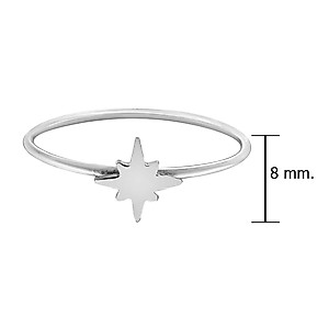 AeraVida Guiding Bright and Shining Mini North Star .925 Sterling Silver Ring (8)