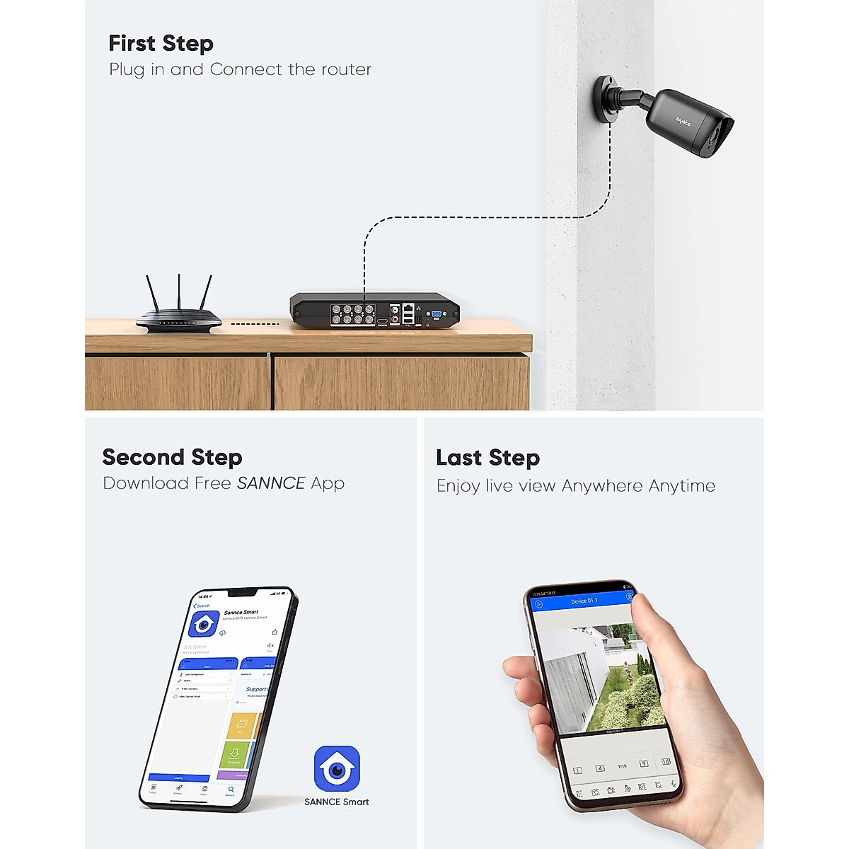 DVR for Security Camera, SANNCE 5MP 8CH CCTV DVR with 2TB Hard Drive, H.264+ Hybrid 5-in-1 Surveillance Recorder for 8CH Analog and 2CH IP Cameras, Remote Access, Motion Detection, 7/24 Recording