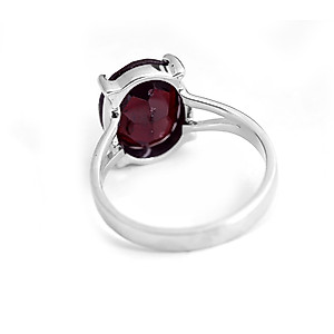 6.10 Ct Natural Red Garnet Gemstone Engagement Anniversary Ring in 925 Sterling Silver
