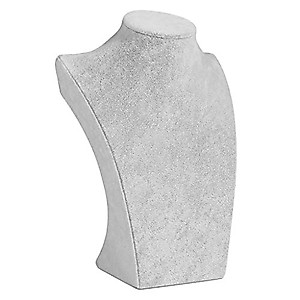 Gazechimp Gray Necklace Jewelry Display Bust Pendant and Chain Display Mannequin Stand, Velvet, 5 Different Sizes - W 175 x H 290mm