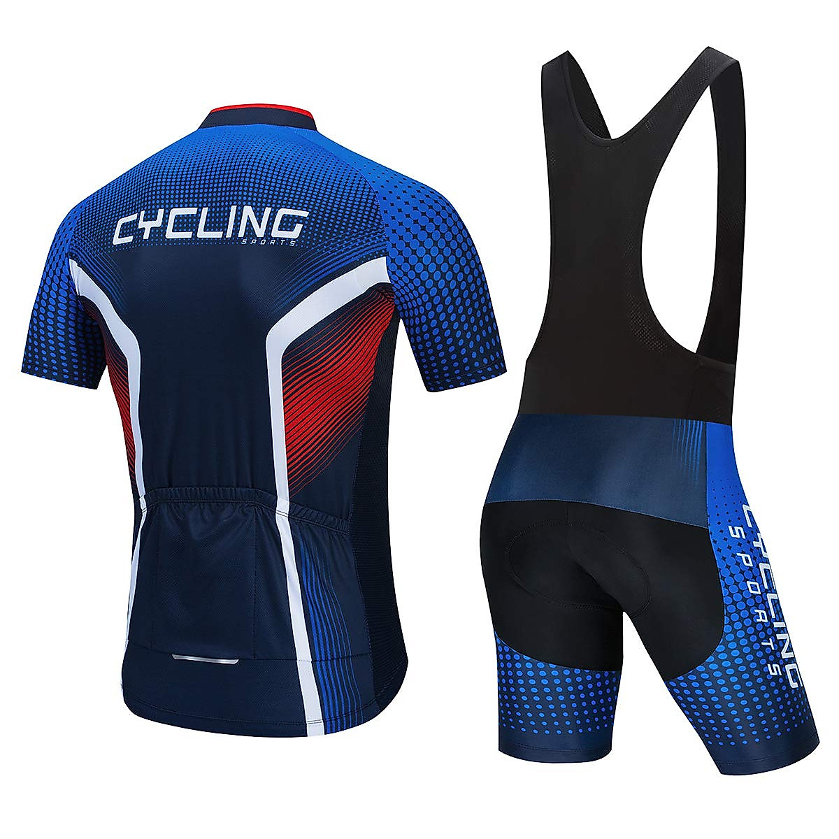 JPOJPO Men's Cycling Short Sleeve Jersey Padded Shorts Set XXXL