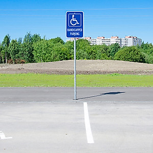 SmartSign Handicapped Parking Sign, 12 x 18 Inches 3M Engineer Grade Reflective Aluminum, Pre-Drilled Holes, USA Made