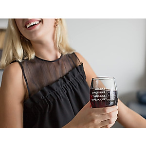 Golden Girls Wine Glasses - The Golden Girls Gifts for Women | Golden Girls Merchandise - Live Like Rose Dress Like Blanche Think Like Dorothy Speak Like Sophia | Birthday Girl Wine Glass