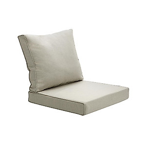 LebenLiebe Patio Furniture Sofa Cushion Set Outdoor Living Deep Seating Cushions Thick Foam Replacement Cushion,23.6x23.6 Inch,Beige