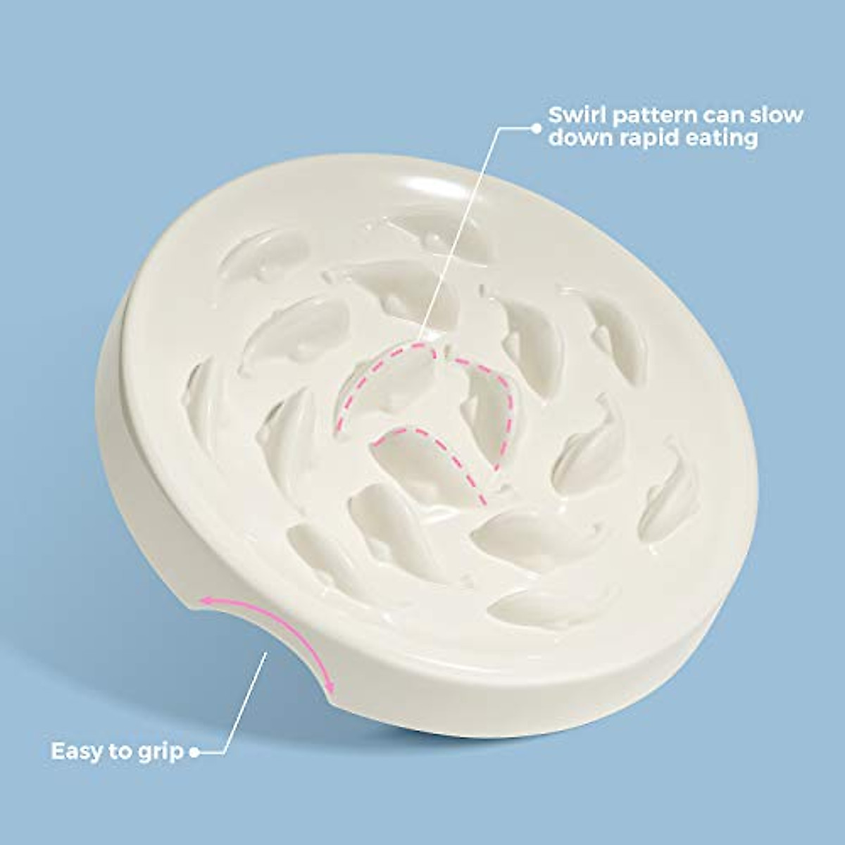 Slow Feeder Bowl for Cats and Small Dogs,Cilkus Fish Pool Design, Fun Interactive Bloat Stop Puzzle Feeder Bowl Healthy Eating Diet Made of Melamine Food Grade Material Dishwasher Safe (Small, Green)