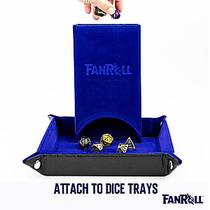 Metallic Dice Games FanRoll Fold Up Dice Tower: Blue, Role Playing Game Dice Accessories for Dungeons and Dragons