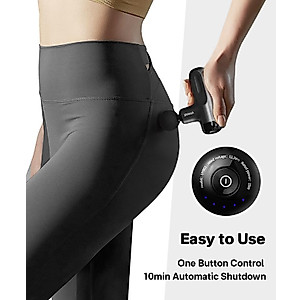 Melovinho UYKKE Mini Massage Gun, Portable Deep Tissue Massager Gun, Handheld Muscle Massagers with 5 Intensities, 4 Heads, Carry Bag, USB Charging- for Home Gym Travel Outdoors1