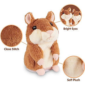 SANJOIN Dancing Talking Cactus Toy for Baby Toddler, Boys Girls Gifts Singing Mimicking Cactus Toy Recording Repeating What You Say Cactus Baby Toy with 120 English Songs (Talking Hamster-Classic)