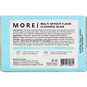 Multi Effect Floor Cleaning Slice,30 load Floor Cleaning Tablets, Mopping concentrated Floor Cleaning Sheets, Water Soluble, Fast Dry, Fresh and no Scent, for Tiles, Hardwood, Wall Tile, Glass, Marble, and Laminate Floor Cleaner, to Clean RV, Car, Yard, G