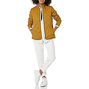 Amazon Essentials Women's Lightweight Padded Jacket, Dark Camel, Medium