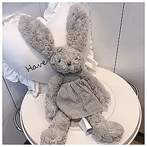 Uvvyui 11.8 Inch Easter Bunny Stuffed Animal, Cute Bunny Rabbit Plush Animal Toy with Long Ears for Kids Toddlers Girls Boys Easter Birthday Gifts (11.8 Inch, Grey)