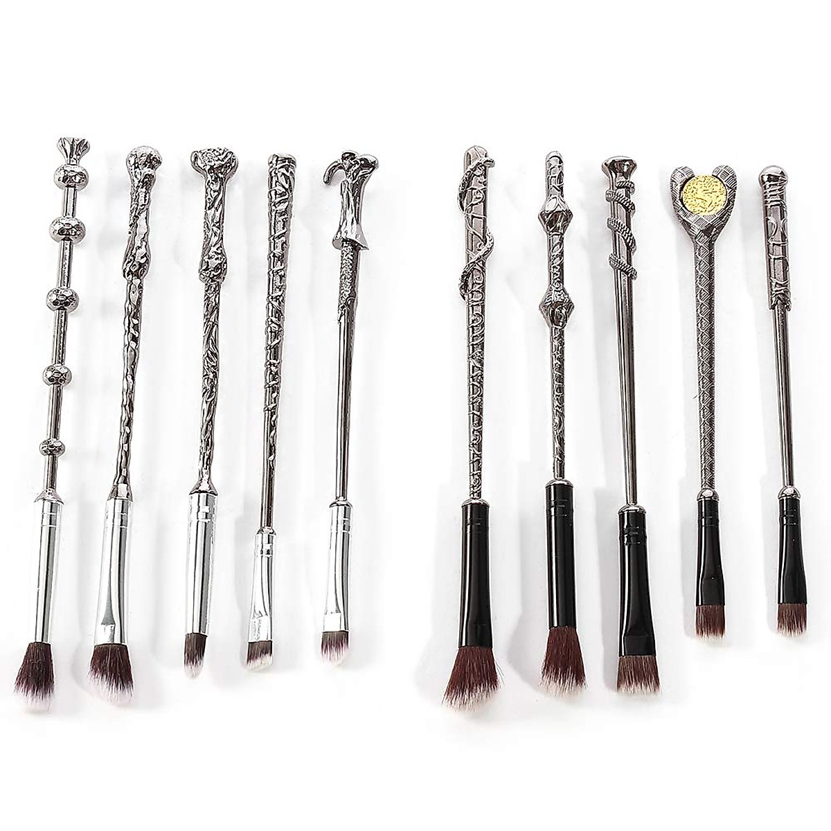10 PCS Harry Gifts Potter Makeup Brushes Wand Brushes Set for Foundation Blending Blush Concealer Eyebrow Face Powder