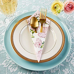 Kate Aspen Vintage Floral Tea Party Napkins - Pink (Set of 30) - Perfect for Weddings, Bridal Showers, Baby Showers, Birthdays