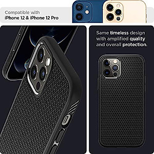 Spigen for iPhone 12 Pro Case, Liquid Air Armor Case for iPhone 12 & 12 Pro - Matte Black