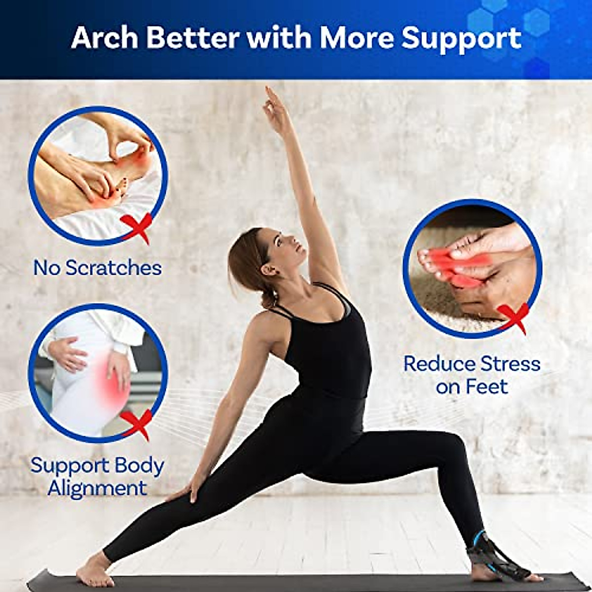 Elrisme Plantar Fasciitis Night Splint, 3-in-1 Relief Set, Night and Day