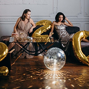 Yescom 12" Disco Mirror Glass Ball DJ Dance Club Stage Lighting Home Party Business Window Display Holiday Decoration