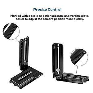 EaxanPic Aluminum L Bracket Vertical Horizontal Switching Quick Release Plate for DJI Ronin RS2 RSC2 Zhiyun Weebill-S Gimbal Stabilizer Tripod Monopod and SLRs