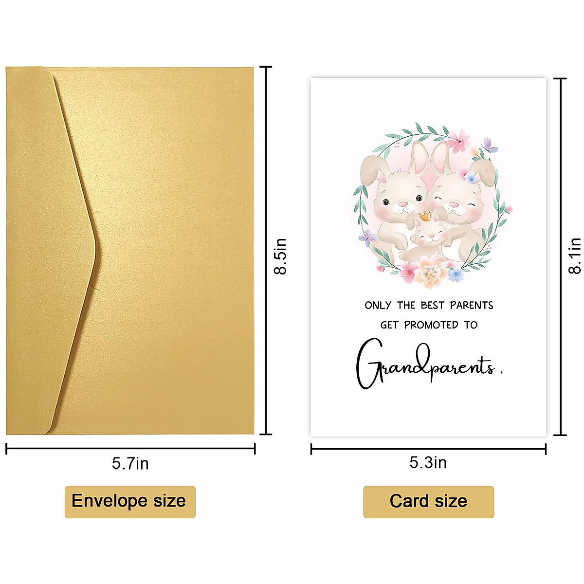 Obbyidk Cute Grandparents To Be Card, Funny Baby Shower Card for Friends, Promotion to Grandparents Congratulation Card, Lovely Congrats Card for New Grandparents