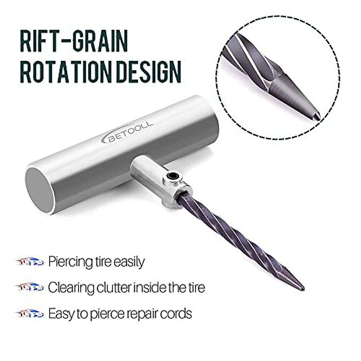 BETOOLL Tire Repair Kit 24 Pcs for Car, Motorcycle, ATV, Jeep, Truck, Tractor Flat Tire Puncture Repair