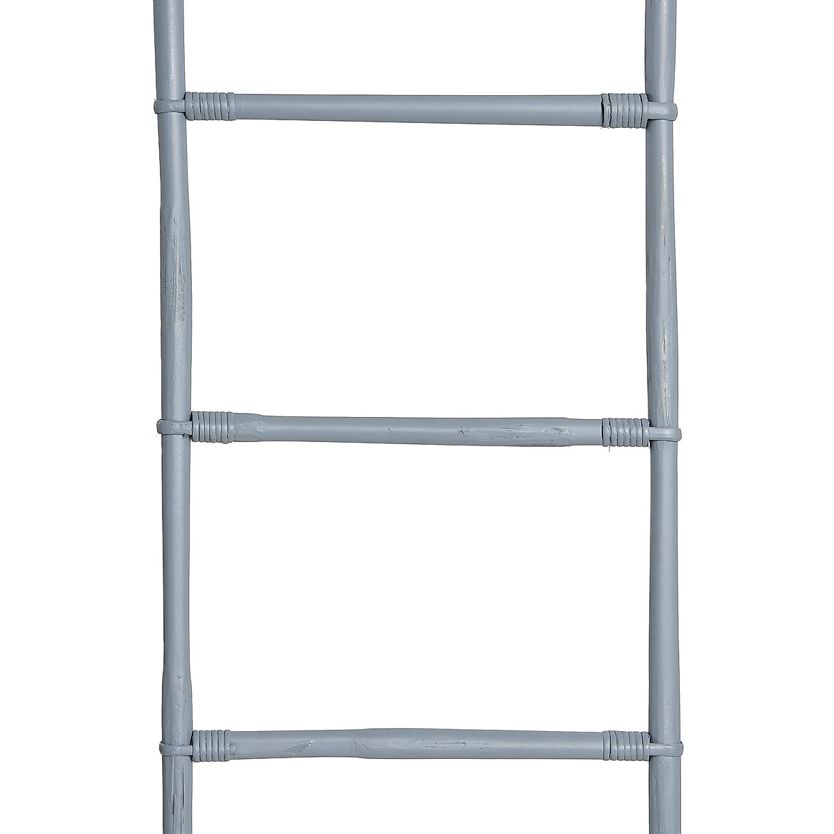 Creative Co-Op Decorative Bamboo Modern Towel Storage, Matte Grey Finish Blanket Ladder