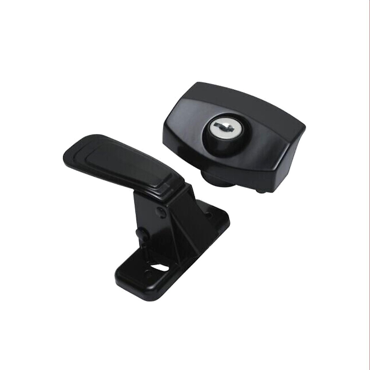 Camper Locking Entry Door Handle. Black Lock Latch Pop Up RV Trailer