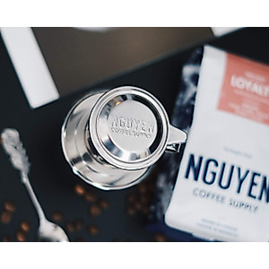 Nguyen Coffee Supply - Original Phin Filter: Stainless Steel 12oz Chamber 4.375 inch plate Diameter, Perfect Cup of Phin Drip Coffee in 7 minutes [12 oz]