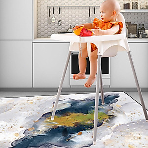 Texas Blessings Splat Mat - Busy Baby Mat | High Chair Mat for Floor | Baby Led Weaning Supplies | Splat Mat for Under High Chair | Baby Placemat | Arts | Crafts | Waterproof | Large 55x55”