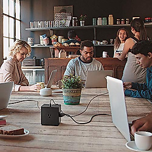 Belkin Power Strip Surge Protector - 4 Multiple Outlets & 4 USB Charger Ports, Cube Outlet Extender for MacBook, iPhone 11/12 Pro Max, Galaxy S20+/Note 20 Ultra, Home, Office, Travel & Desktop - Black