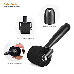 EHDIS Sponge Seam Roller 2PCS Sewing Seam Rippers Paint Rollers, Small Paint Roller Tool Vinyl Wheel Roller for Wall Painting,Car Wraps, Film Tinting or Wallpaper, Print, Ink and Stamping Roller Tool