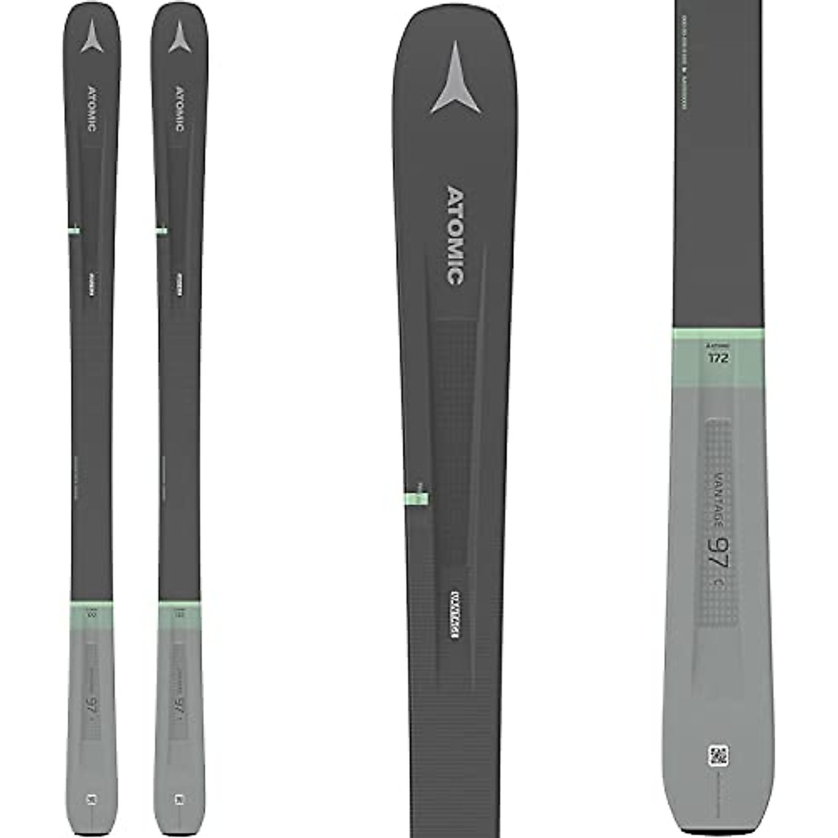 Atomic Vantage 97 C Skis Womens Sz 172cm Grey/Mint