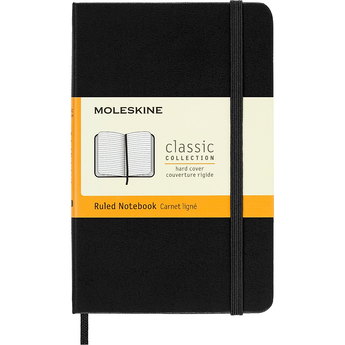 Moleskine Classic Notebook, Hard Cover, Pocket (3.5" x 5.5") Ruled/Lined, Black, 192 Pages
