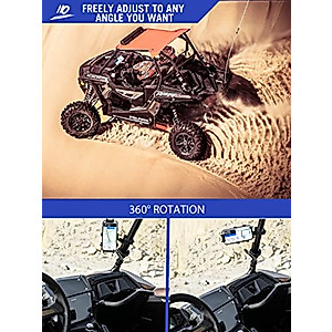 UTV Phone Mount, 360°Rotation ATV Phone Holder Easily Install on 1.75-2" Roll Bar, One Hand Operation Phone Carrier, 8 Claws and Aluminum Alloy Sturdy to Hold 4.7"-7.1" Devices for UTV, SXS