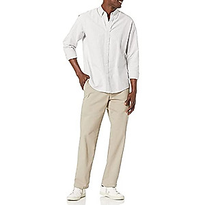 Amazon Essentials Men's Classic-Fit Wrinkle-Resistant Flat-Front Chino Pant (Available in Big & Tall), Khaki Brown, 34W x 32L