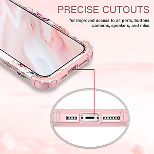 LONTECT for iPhone 14 Pro Max Case Shockproof 3 in 1 Heavy Duty Rugged Durable Protective Cover Hard Plastic Bumper +Soft Silicone Rubber Case for iPhone 14 Pro Max,Pineapple/Rose Gold