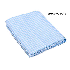 Tnfeeon Baby Swaddle Wrap Sash, Cotton Maternity Bowknot Newborn Infant Blanket for Photo Shot (Light Blue Plaid)
