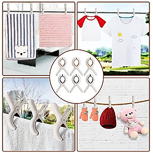PXRJE 6pcs Plastic Beach Towels Clips + 1pc Storage Bag, Windproof Large Size Beach Towels Holder,Heavy Duty Laundry Clothes Pins Clips on Clothesline and Hanging(Size:XL)