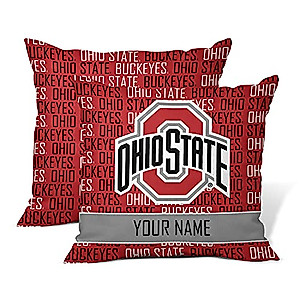 Ohio State Buckeyes Name Pattern Throw Pillow | Personalized | Custom