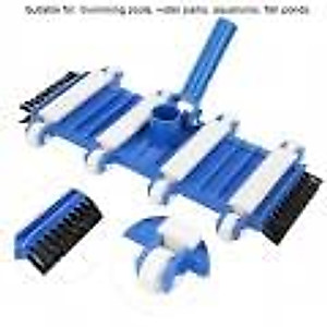 Zerodis Horticulture Garden Entertainment, Pool Vacuum Head with Side Brush Wheels Fish Pond Pool Cleaning Tool Professional Flexible